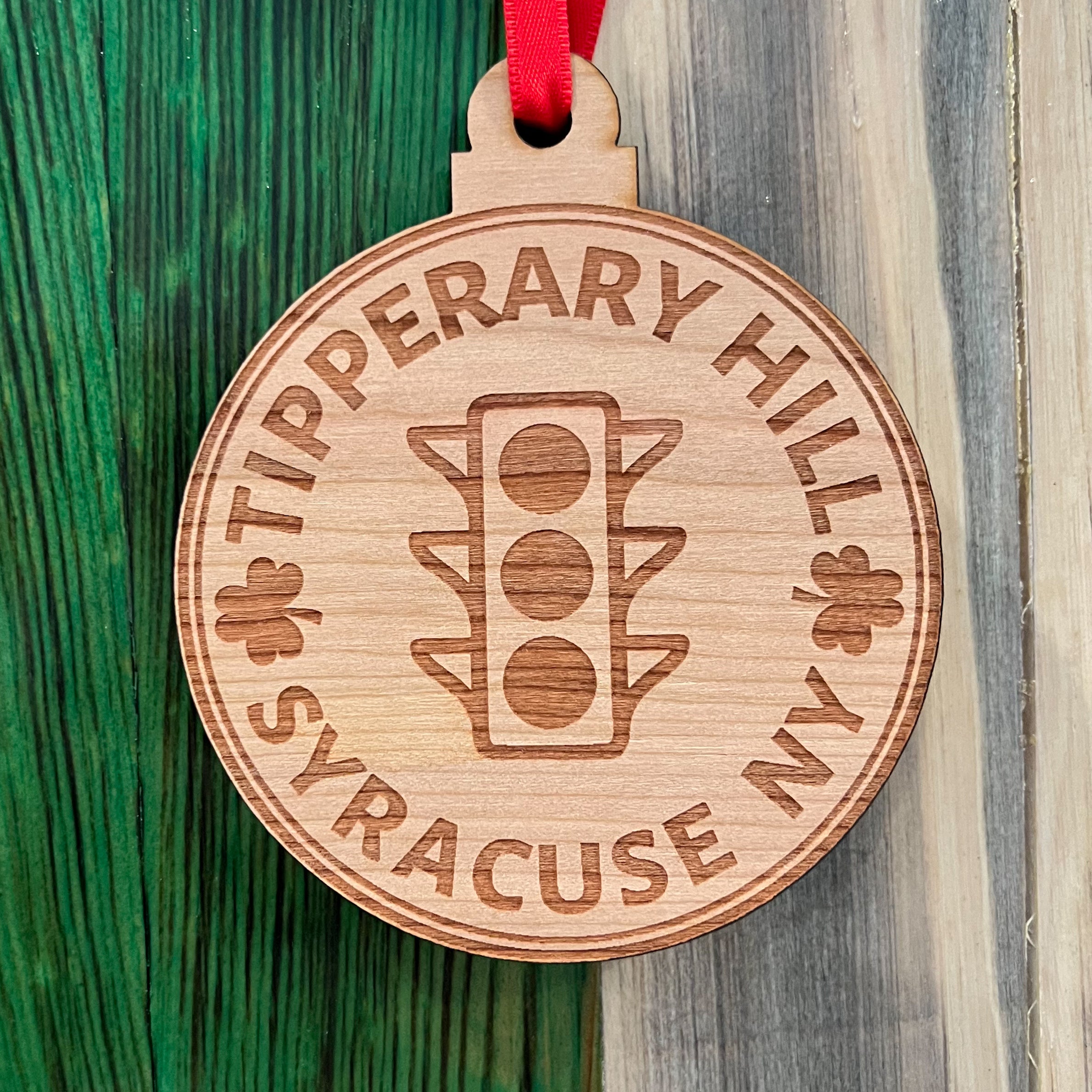 Wooden Engraved Tipperary Hill Ornaments | BeeKind Syracuse